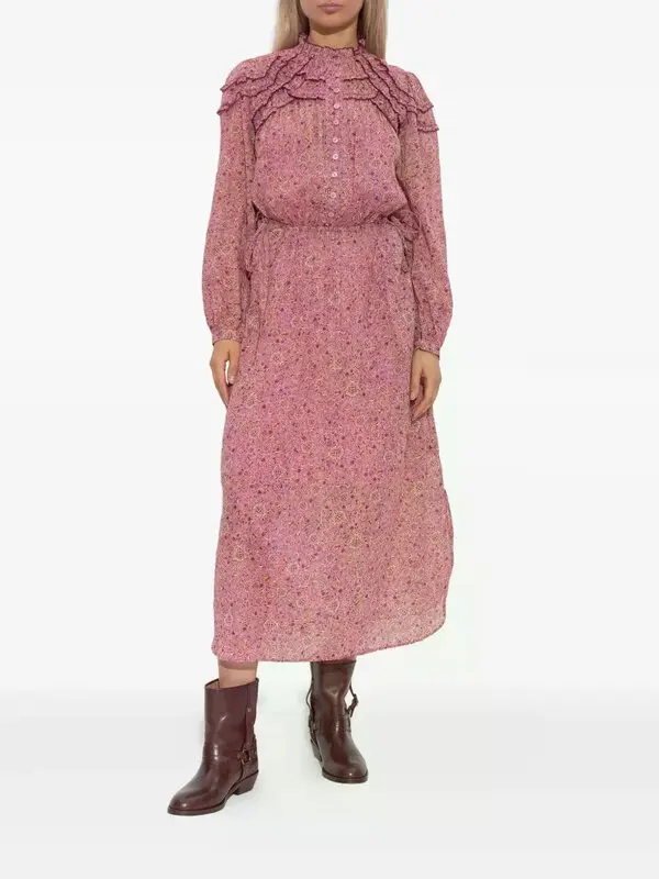 MARANT ETOILE Floral-print Midi Dress - Pink