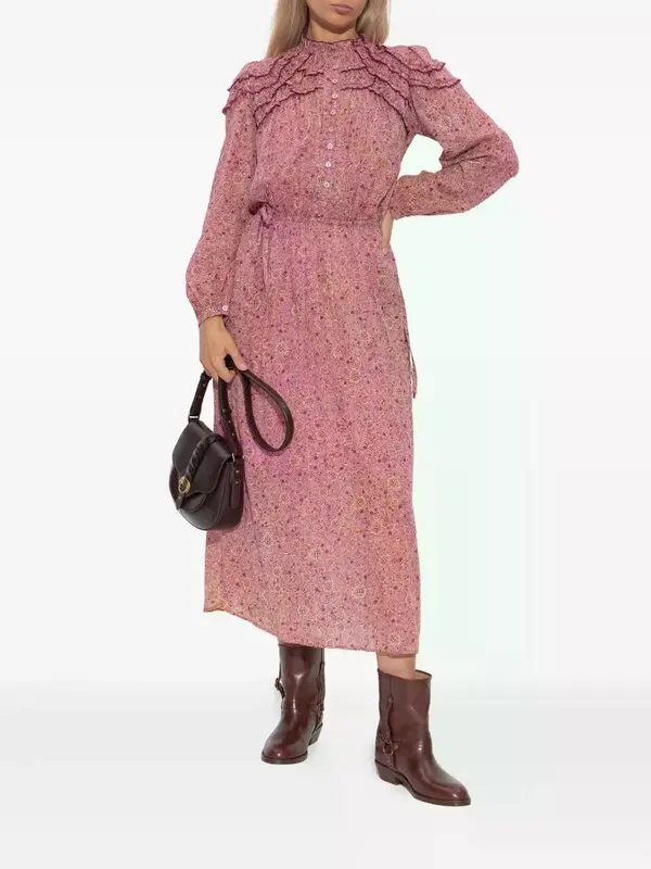 MARANT ETOILE Floral-print Midi Dress - Pink