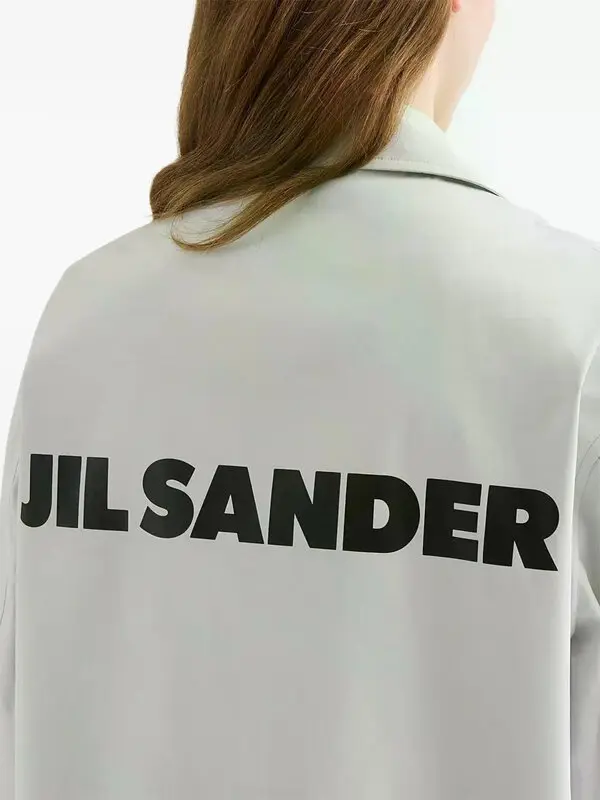 JIL SANDER Logo-print Cotton Taffeta Jacket - Grey