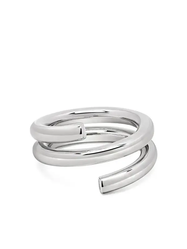 NIALAYA JEWELRY Sterling Spiral Double-band Ring