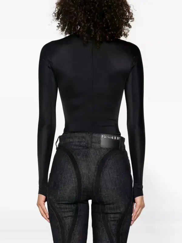 MUGLER Concealed Long-sleeve Bodysuit - Black