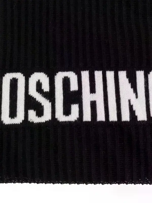 Moschino Ribbed Logo Scarf