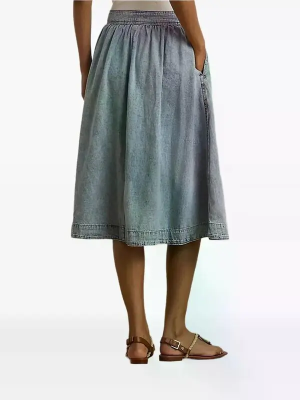 Ralph Lauren Button-front Gathered Midi Skirt