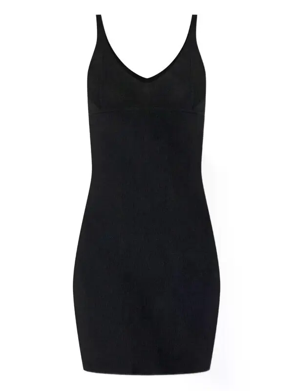 Isabel Marant Étoile Ribbed V-neck Mini Dress - Black