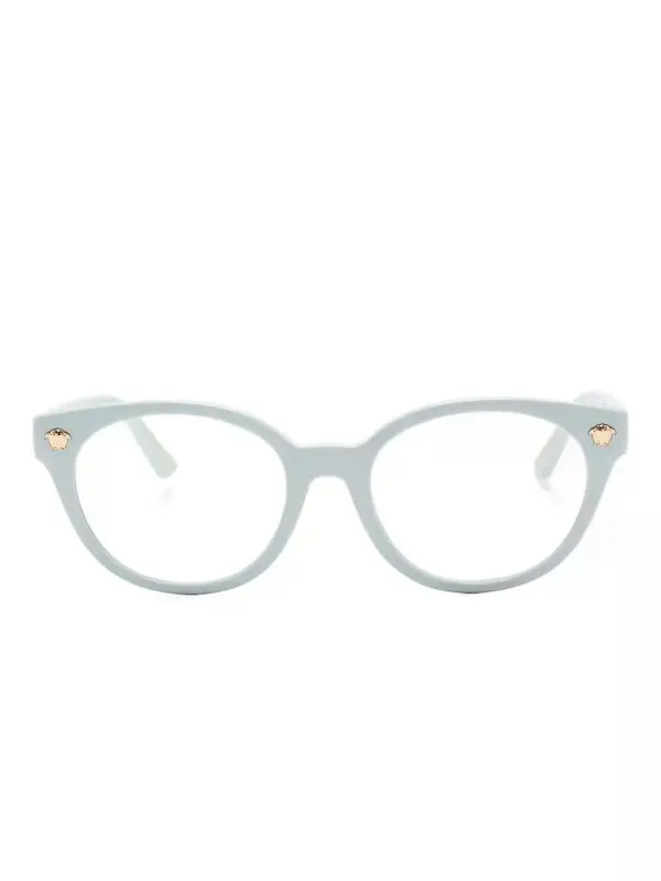 Versace Medusa-embellished Oval-frame Glasses - Blue
