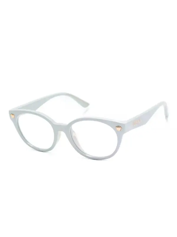 Versace Medusa-embellished Oval-frame Glasses
