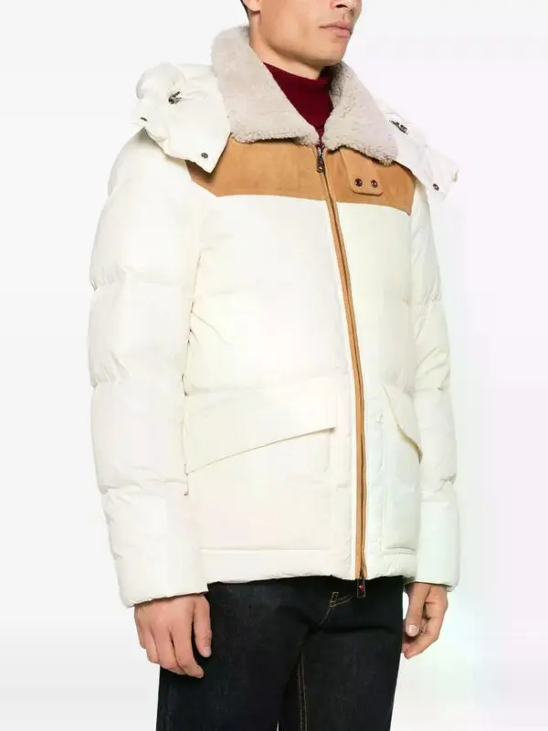 KIRED Suede-panelled Puffer Jacket