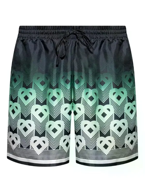 Casablanca Gradient Monogram Silk Shorts - Black