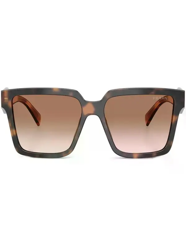 Prada Tortoiseshell-effect Square Sunglasses - Brown