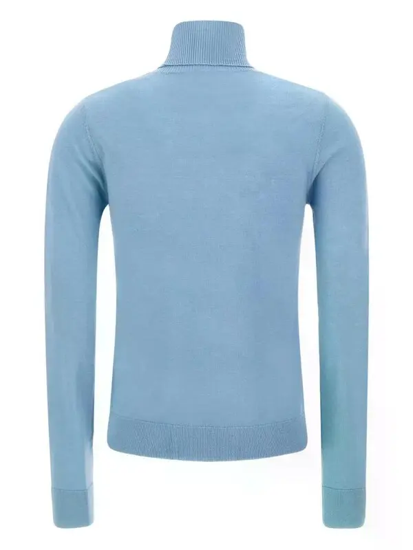 Iceberg Logo-embroidered Turtleneck Sweater - Blue