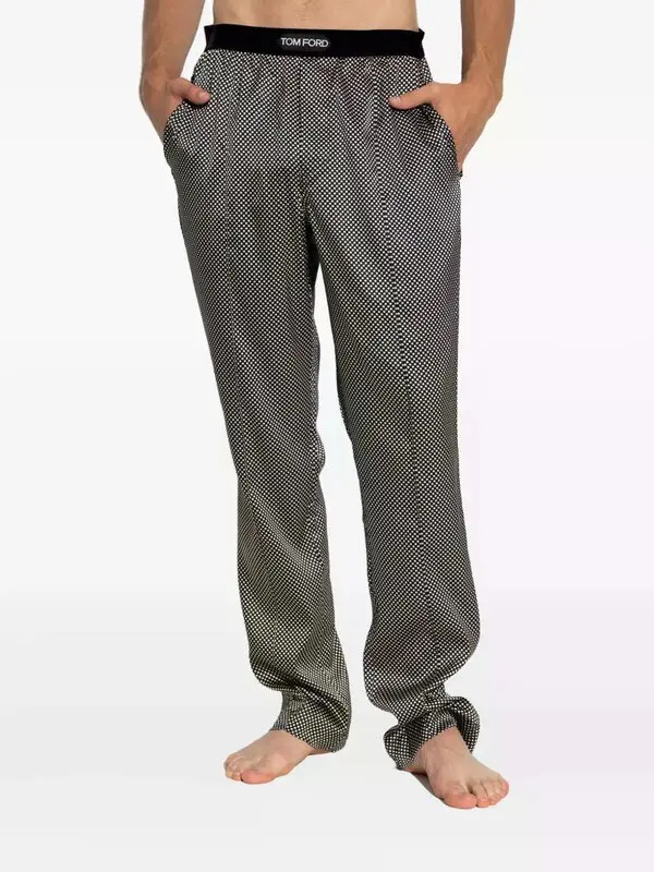 TOM FORD Polka-dot Pajama Trousers - Black