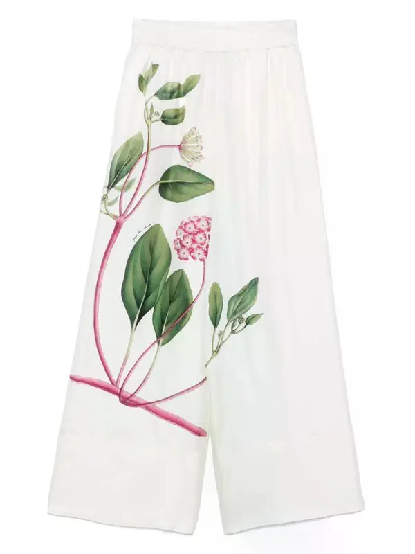 PIERRE-LOUIS MASCIA Floral-print Trousers - White