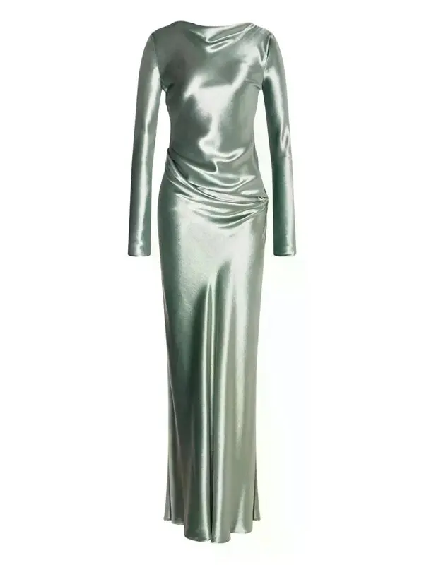 victoria beckham mint green dress Adele Bottle Green Velvet Ruched Strappy Fishtail Maxi Dress – Club L  London