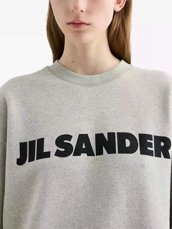 JIL SANDER Cotton Logo Sweatshirt - Grey