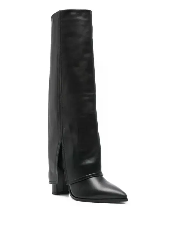 GISEL MOIRE 90mm Fold-over Leather Boots