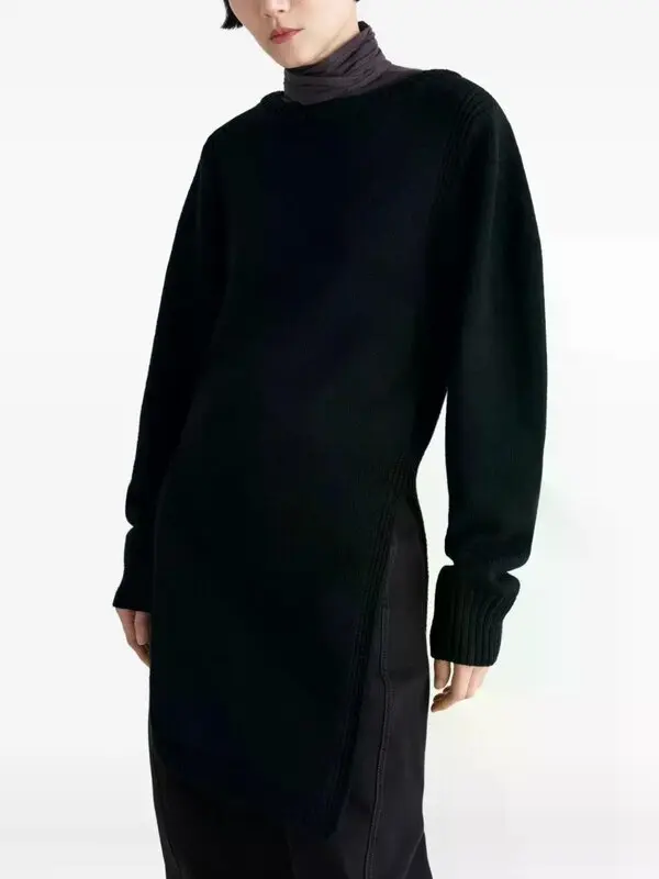 LEMAIRE Side-slit Sweater - Black