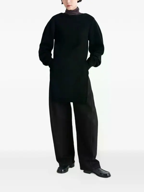 LEMAIRE Side-slit Sweater - Black