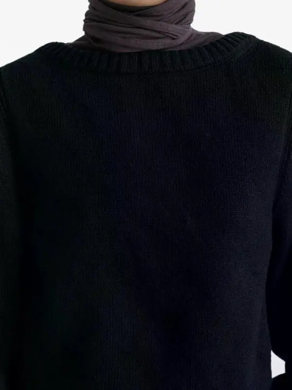 LEMAIRE Side-slit Sweater - Black