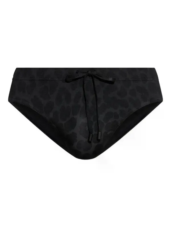 Balmain Leopard-print Swim Trunks - Black