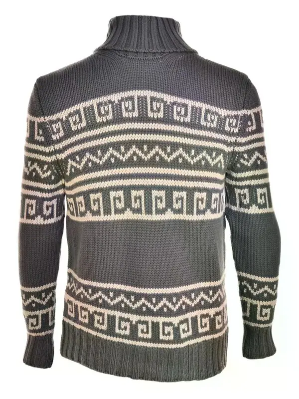 Manrico Cashmere Patterned Turtleneck Sweater