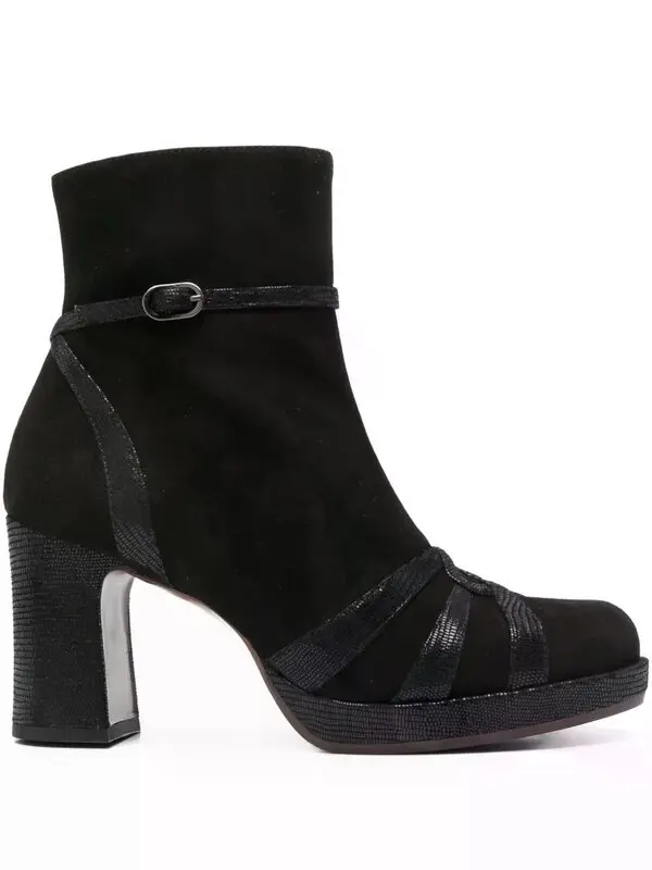 Chie Mihara 80mm Buckle-strap Suede Boots