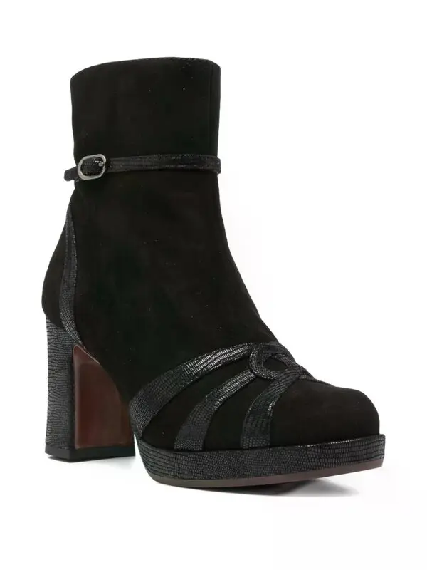 Chie Mihara 80mm Buckle-strap Suede Boots