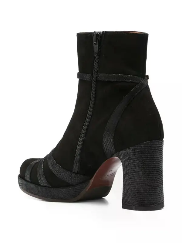 Chie Mihara 80mm Buckle-strap Suede Boots