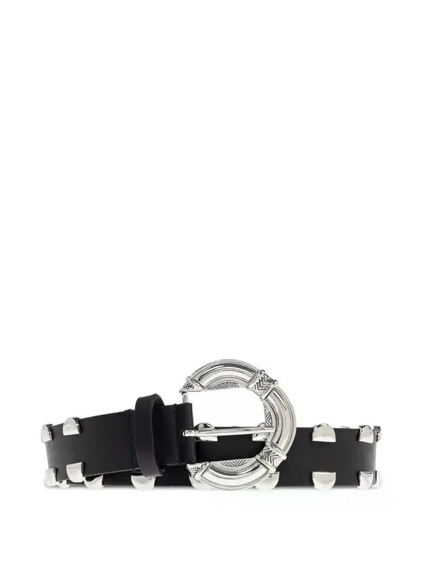 IRO PARIS Studded Circular-buckle Belt - Black