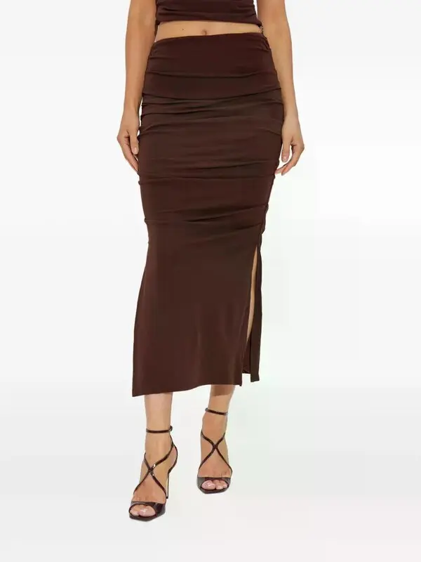 Cult Gaia Dany Midi Skirt - Brown
