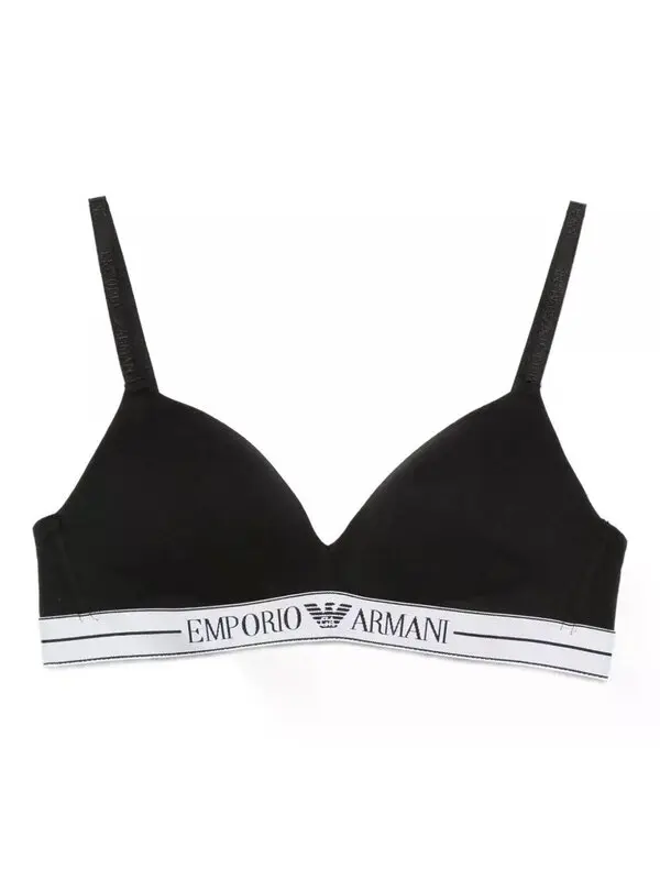 Emporio Armani Logo-embellishment Bra - Black