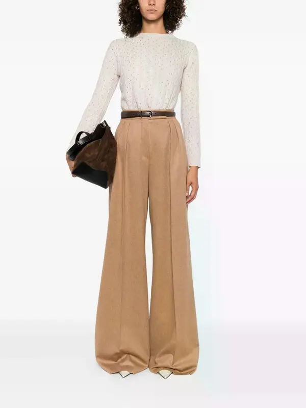 Max Mara Embellished Cable-knit Sweater