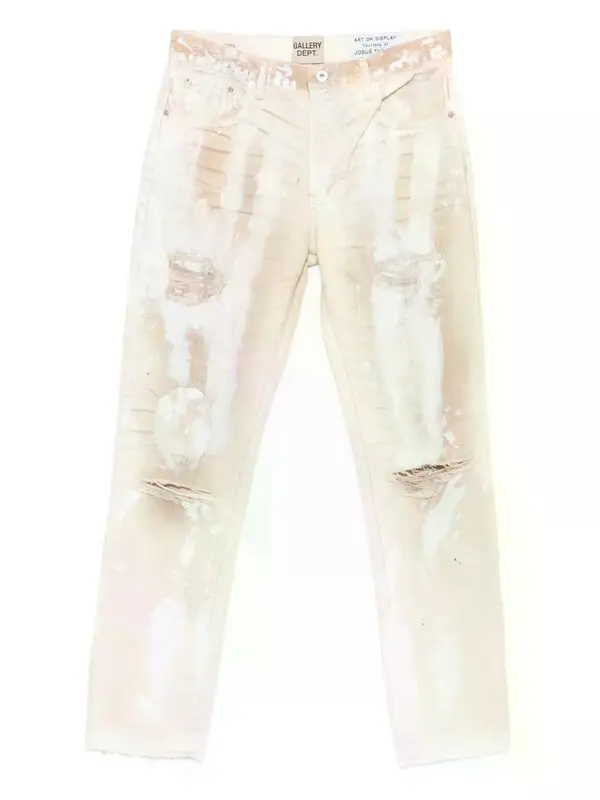 GALLERY DEPT. Paint-splatter Distressed Jeans - Neutrals