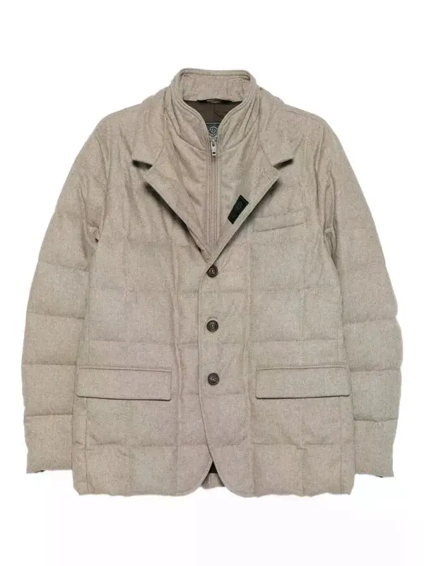 FAY Quilted Buttoned Jacket - Neutrals