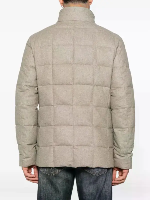 FAY Quilted Buttoned Jacket - Neutrals