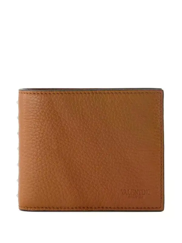 Valentino Garavani Rockstud Calfskin Wallet - Brown