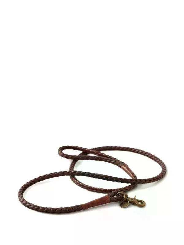 Ralph Lauren Braided Leather Dog Leash - Brown