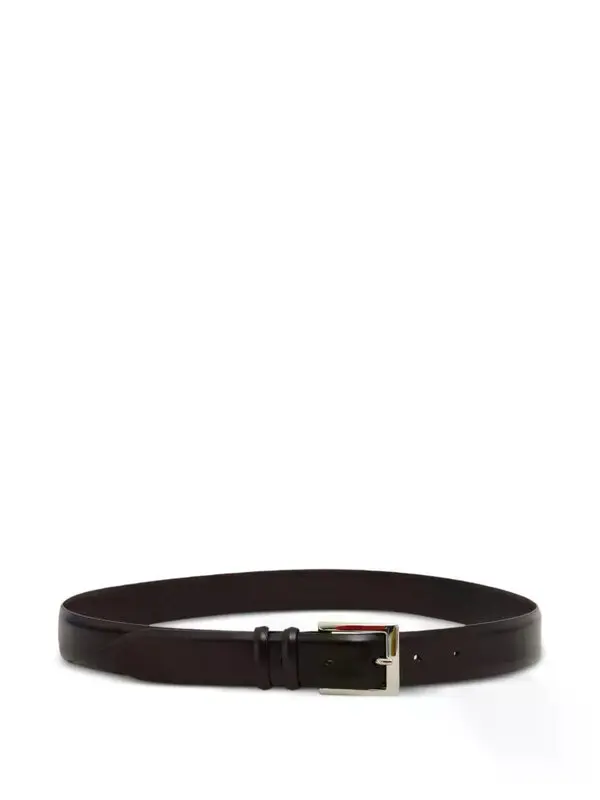 ORTIGNI Leather Belt With Buckle - Brown