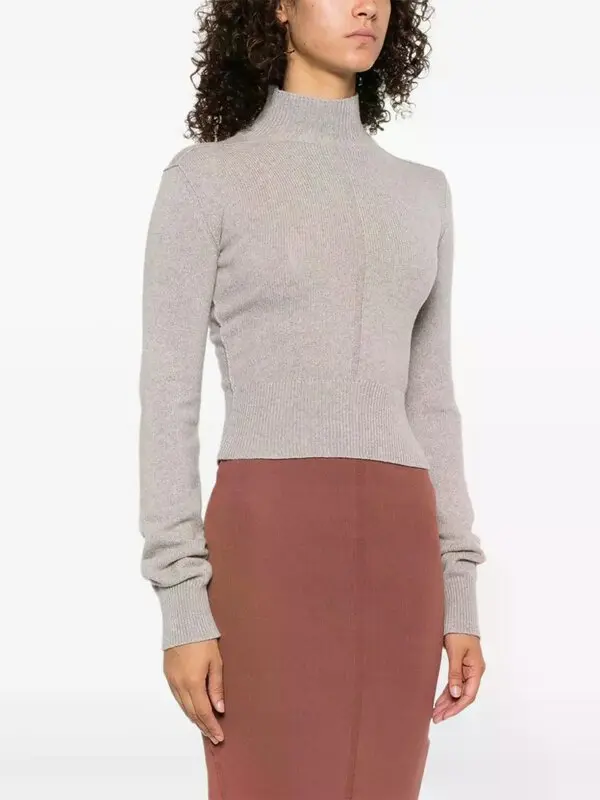 Rick Owens Headon High-neck Cropped Sweater