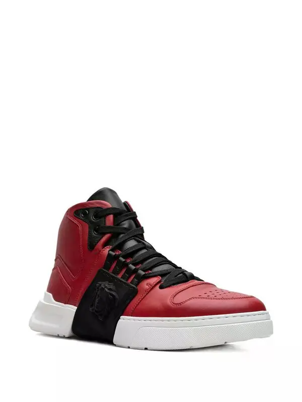 Versace Medusa Strap High-top Sneakers - Red