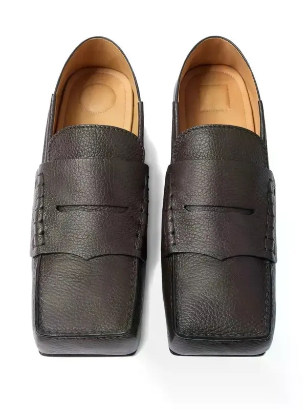 Jacquemus Leather Square-toe Loafers - Brown