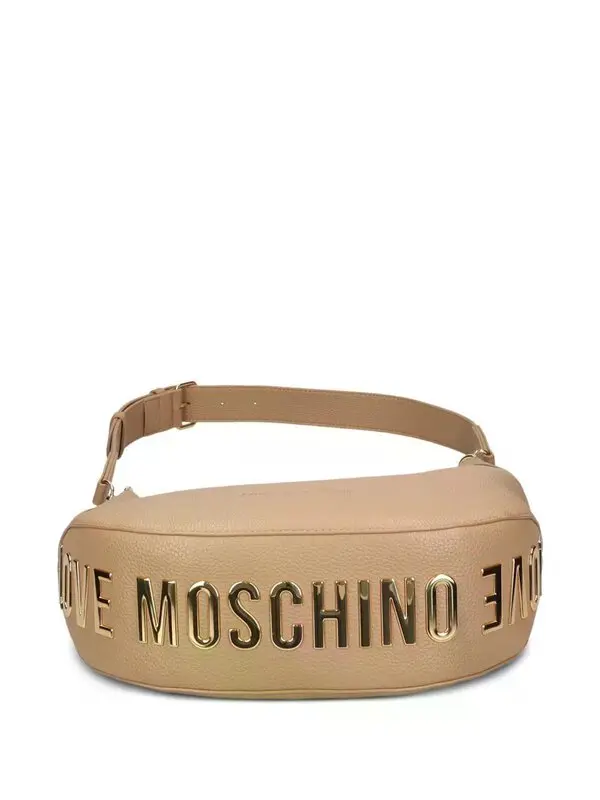 Moschino Logo-plaque Crescent Shoulder Bag - Brown