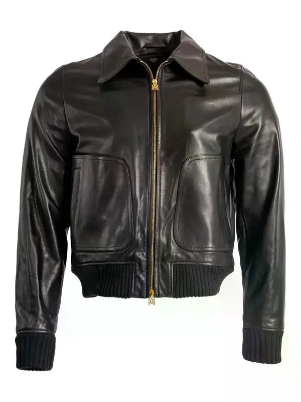 Amiri Leather Zip-front Bomber Jacket