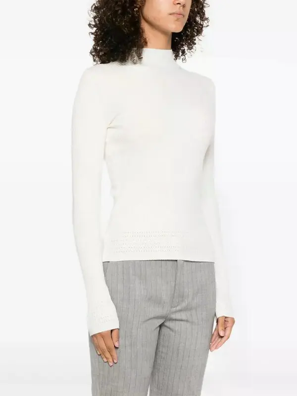 TWINSET Ribbed Mock-neck Top