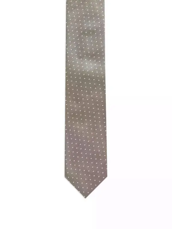 TOM FORD Polka-dot Silk Neck Tie - Grey
