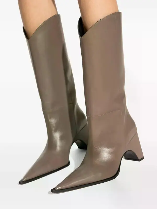Coperni Leather Mid-calf Boots - Neutrals