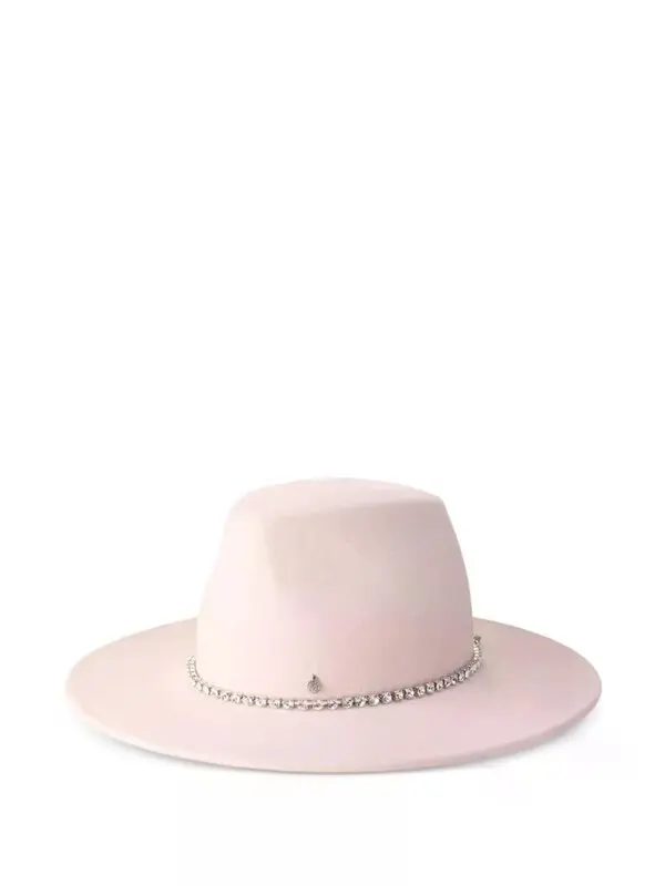 MAISON MICHEL Crystal-embellished Hat - Pink