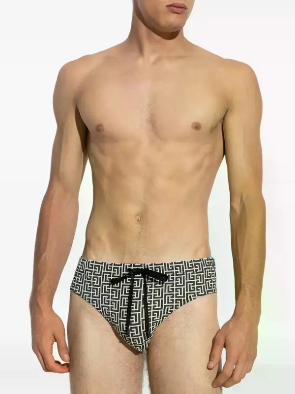 Balmain Geometric-pattern Swim Briefs