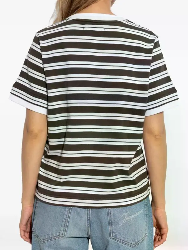 SAMSOE SAMSOE Embroidered-logo Striped T-shirt