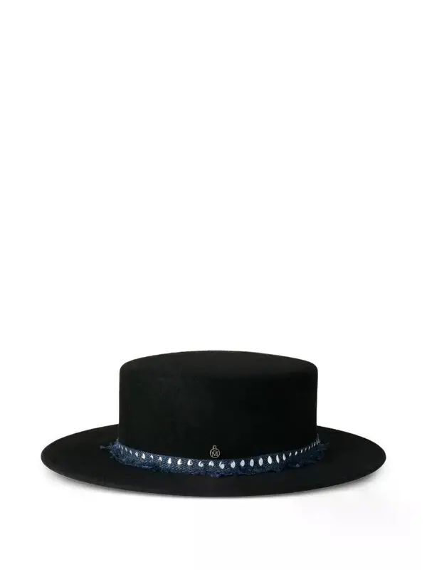 MAISON MICHEL Logo-plaque Wide Brim Hat - Black