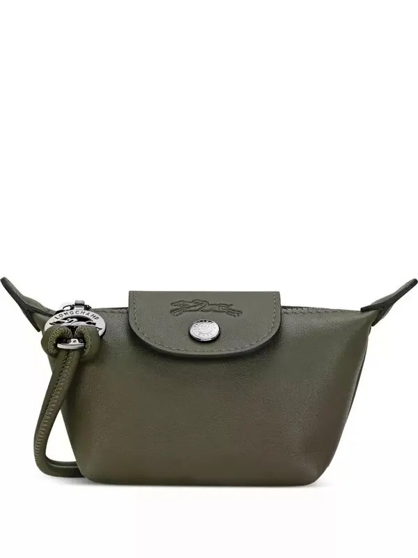Longchamp Le Pliage Leather Cord Coin Purse - Green